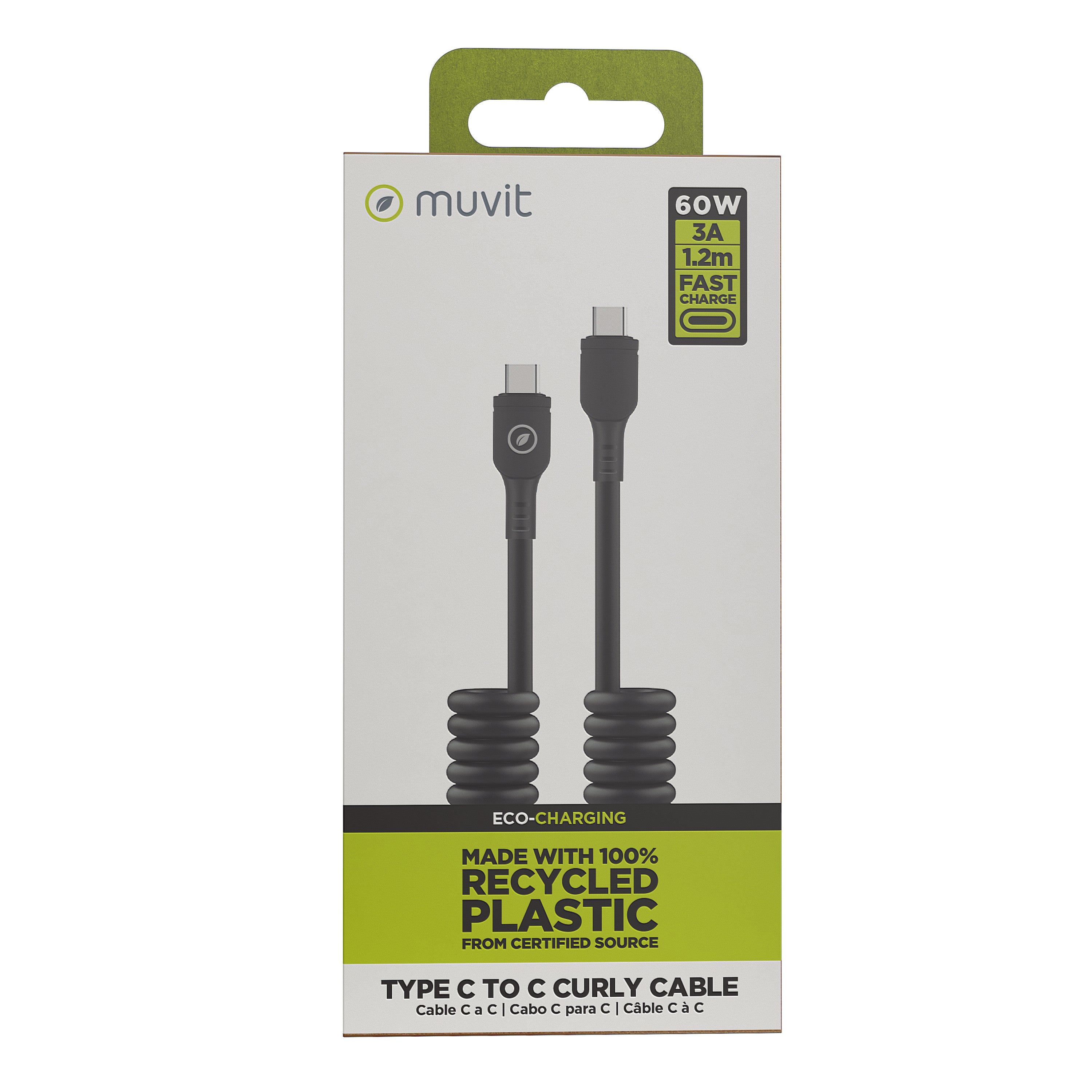 USB-C to USB-C Curly Cable - Scape Travel